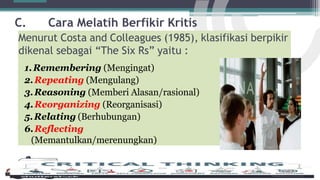 BERPIKIR KRITIS PADA PELAYANAN PASIEN INTENSIVE CARE UNIT | PDF