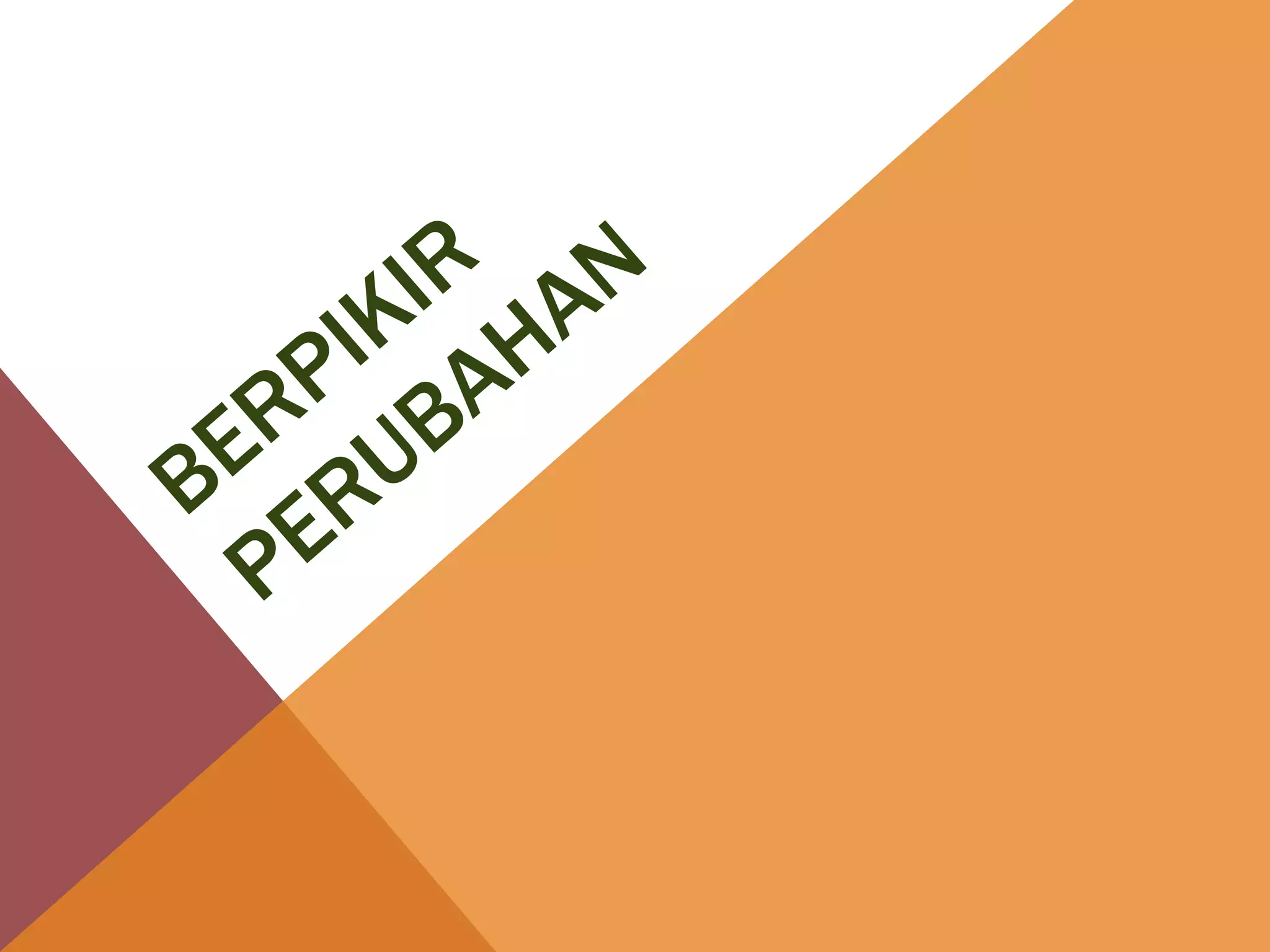Berpikir perubahan Kewirusahaan | PPTX