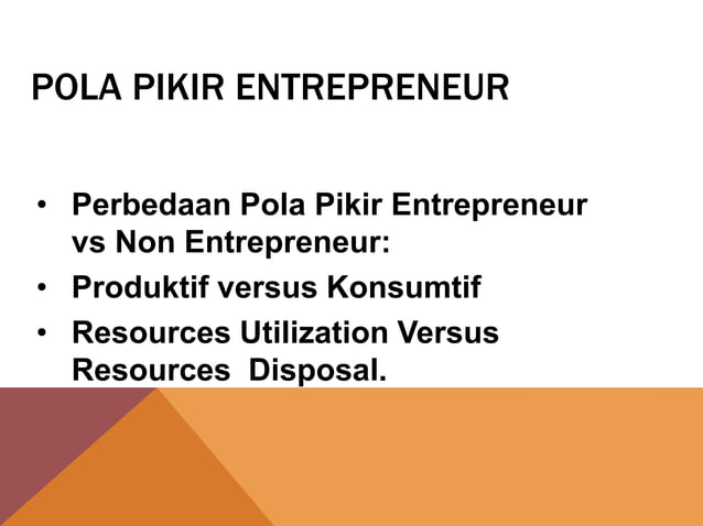 Berpikir perubahan Kewirusahaan | PPTX