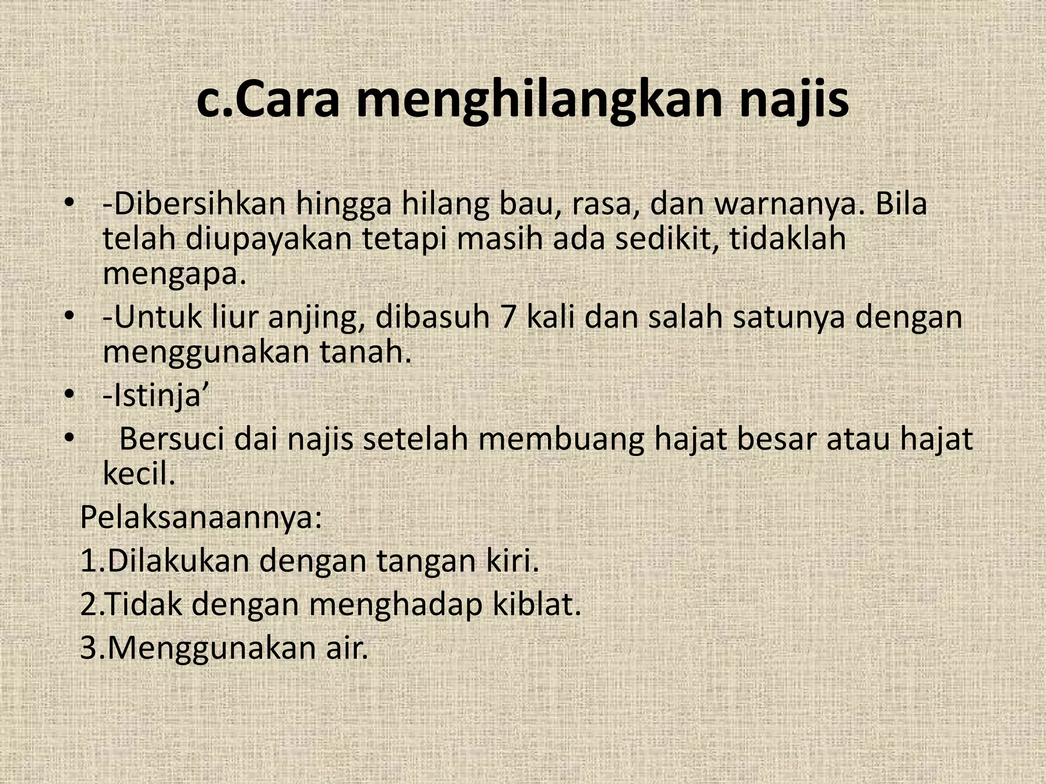 Bersuci dari najis | PPTX