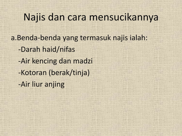 Bersuci dari najis | PPTX