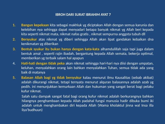 BERSYUKUR (PELAJARAN YANG DAPAT DIAMBIL DARI SURAT IBRAHIM AYAT 7).pptx