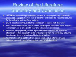 Behavioral Emergent Response Team Capstone Project Writing | PPT