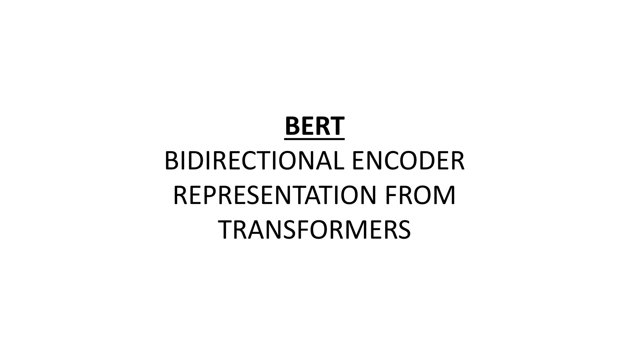 BERT ALGORITHM | PPT