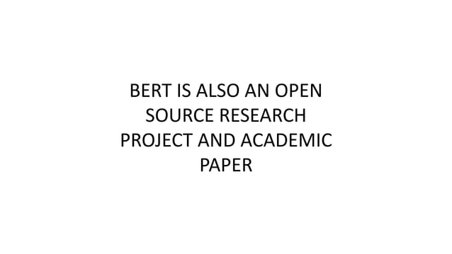 BERT ALGORITHM | PPT