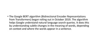 Bert algorithm 2 | PPT