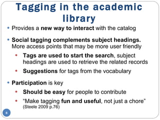 #Socialtagging: Defining its role in the academic library | PPT