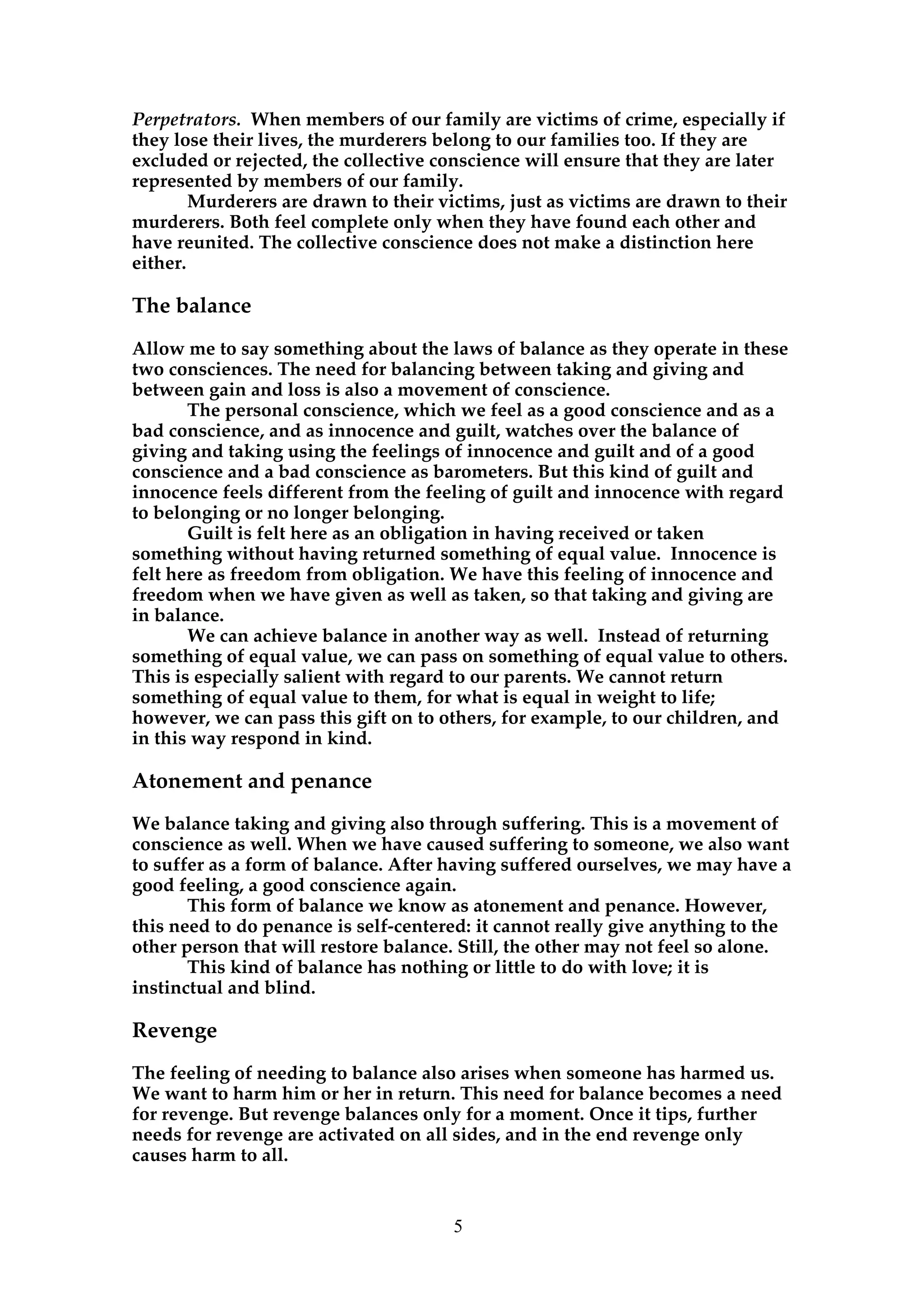 Bert Hellinger - On Consciences (Family Constellation) | PDF