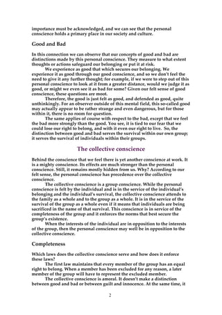 Bert Hellinger - On Consciences (Family Constellation) | PDF