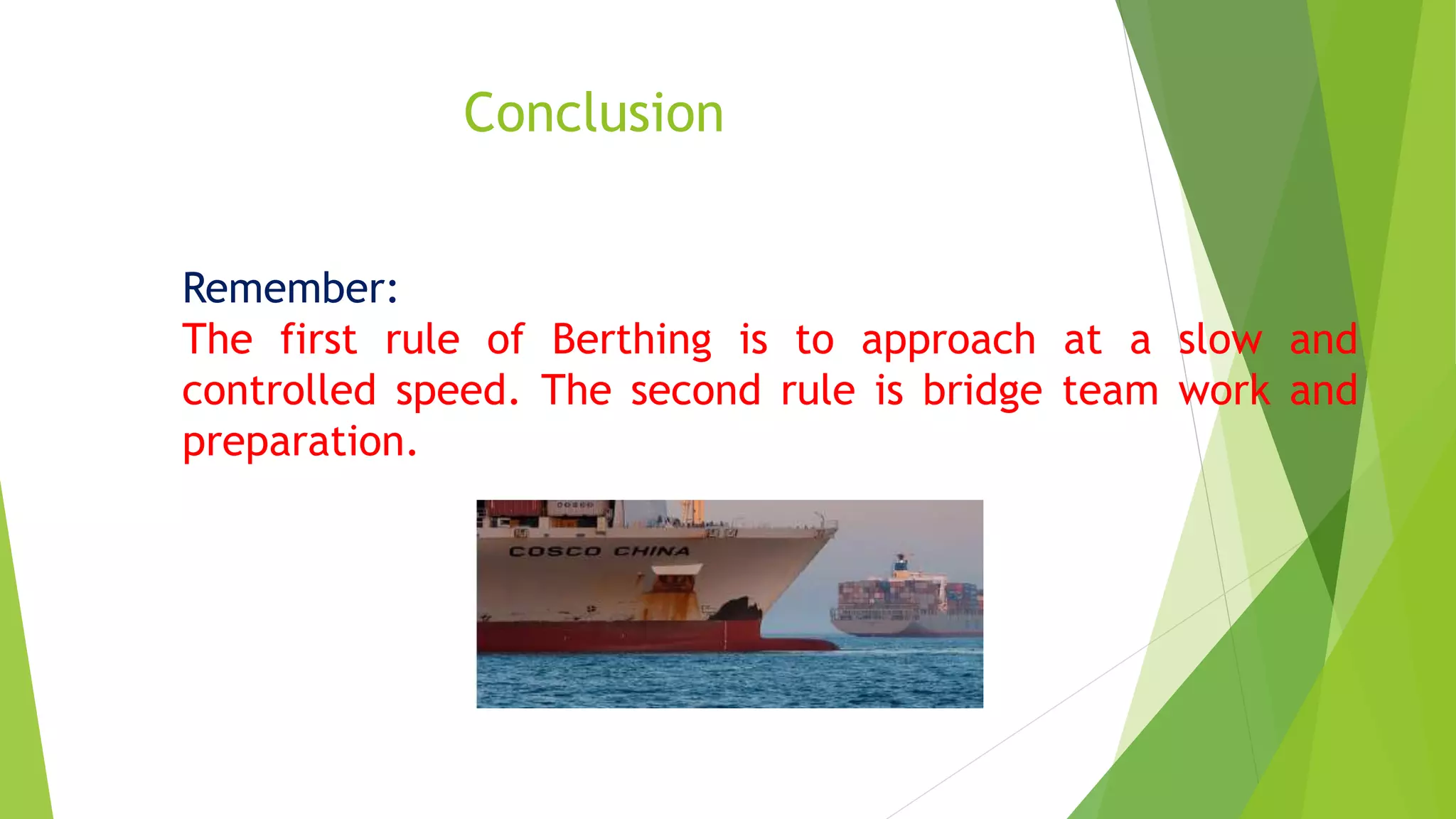 Berthing and unberthing operations | PPTX