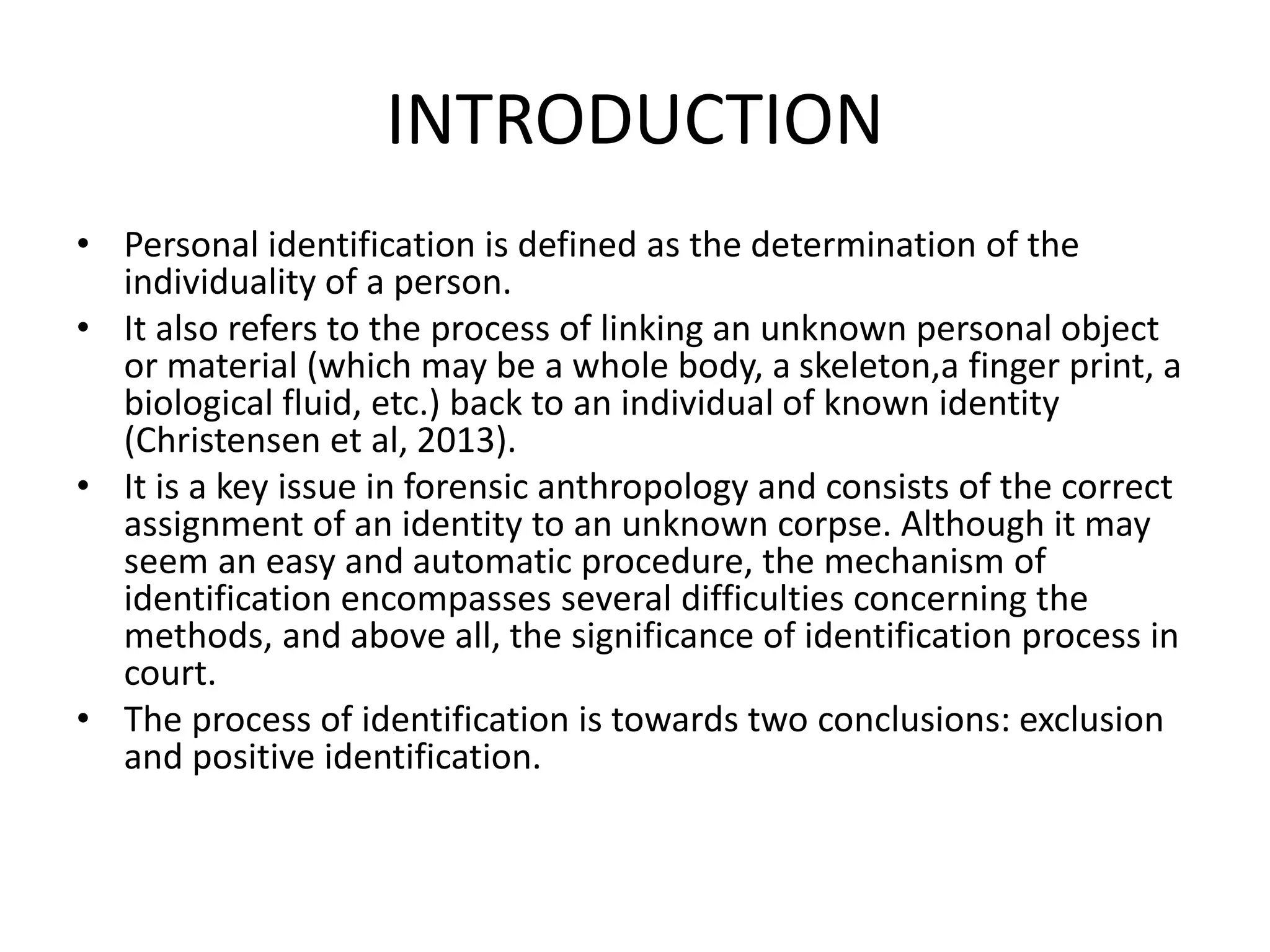 bertilon system for forensic science and personal identification | PDF