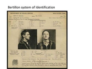 bertilon system for forensic science and personal identification | PDF