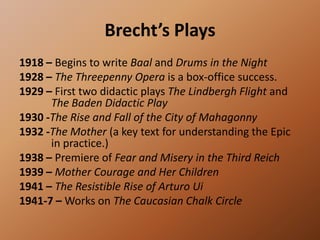 Bertolt brecht pp | PPTX