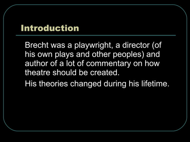 Bertolt Brecht workshop | PPT