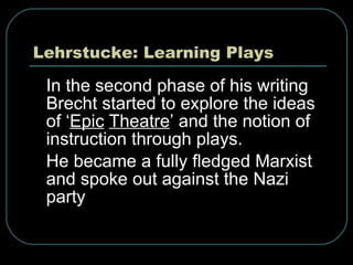 Bertolt Brecht workshop | PPT