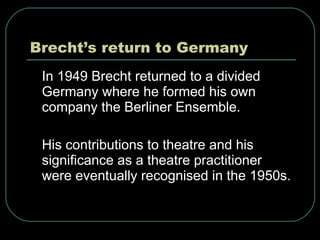 Bertolt Brecht workshop | PPT