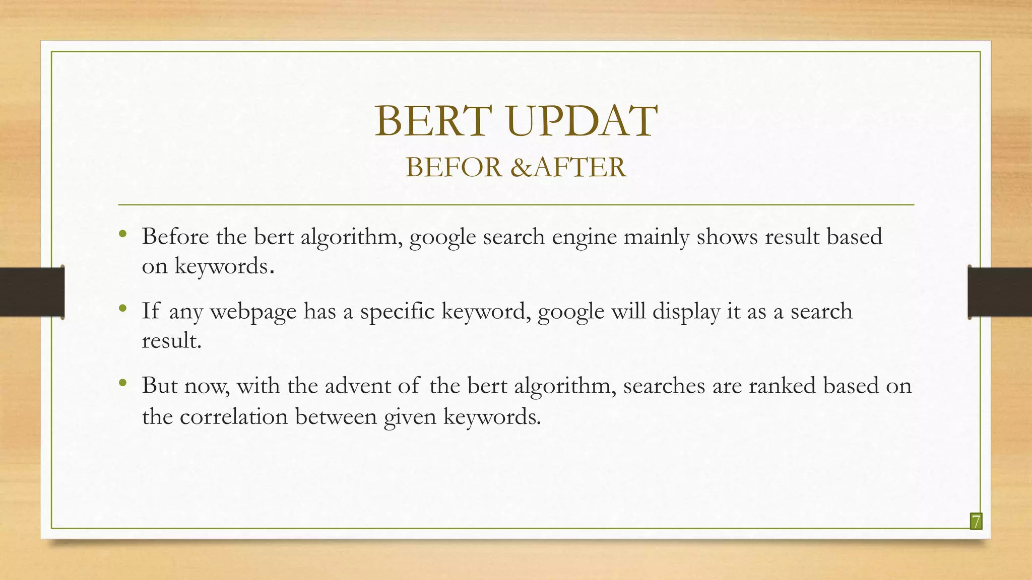 Bert algorithm | PPTX