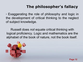 Bertrand russell critical thinking lang_iv_gava&dallacosta | PPT