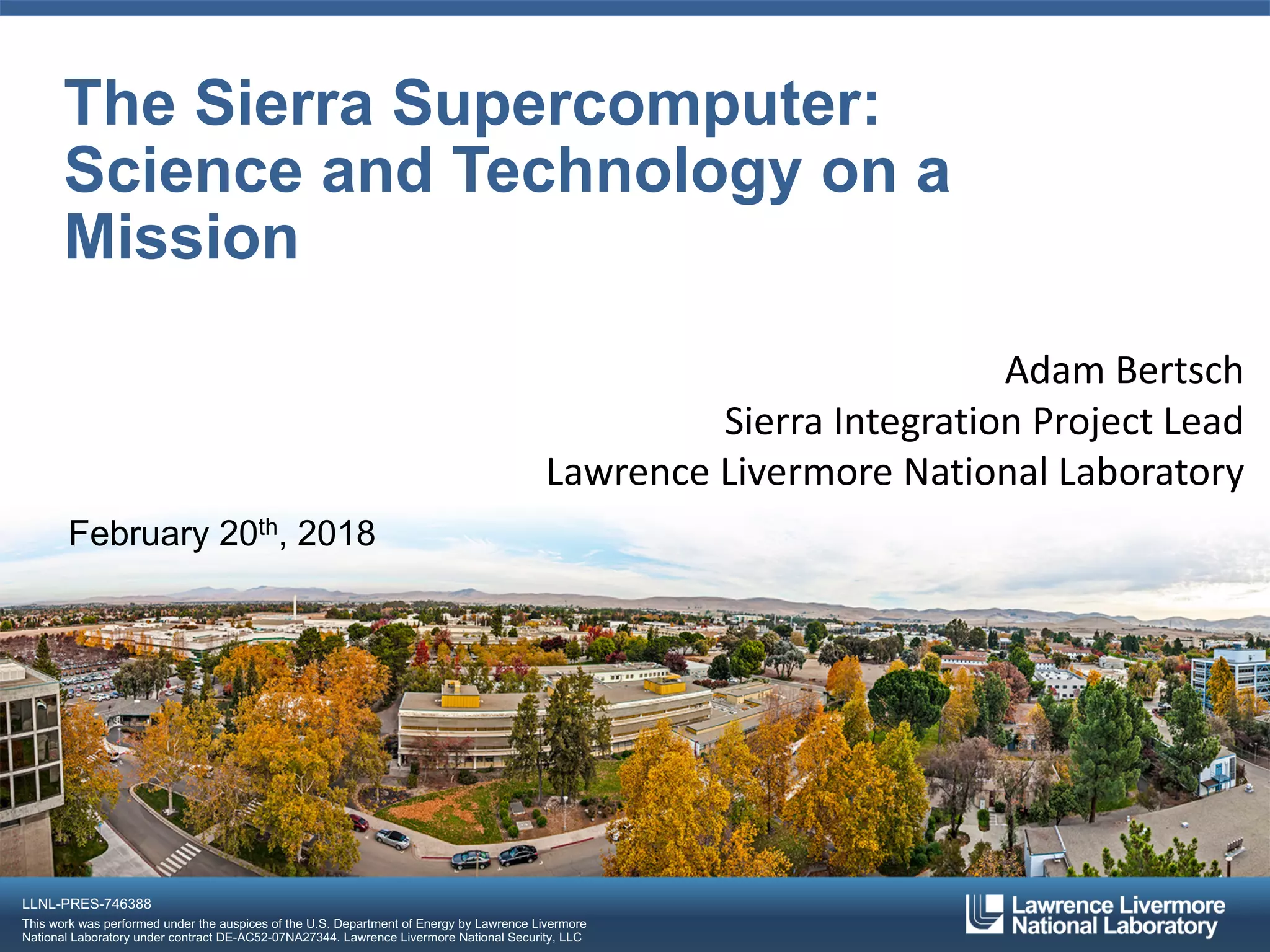 The Sierra Supercomputer: Science and Technology on a Mission | PDF