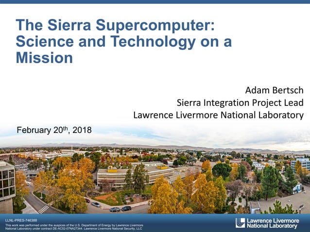 The Sierra Supercomputer: Science and Technology on a Mission | PPT