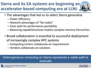 The Sierra Supercomputer: Science and Technology on a Mission | PPT