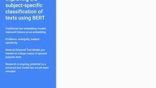 Applications of BERT in NLP and Understanding | PPTX