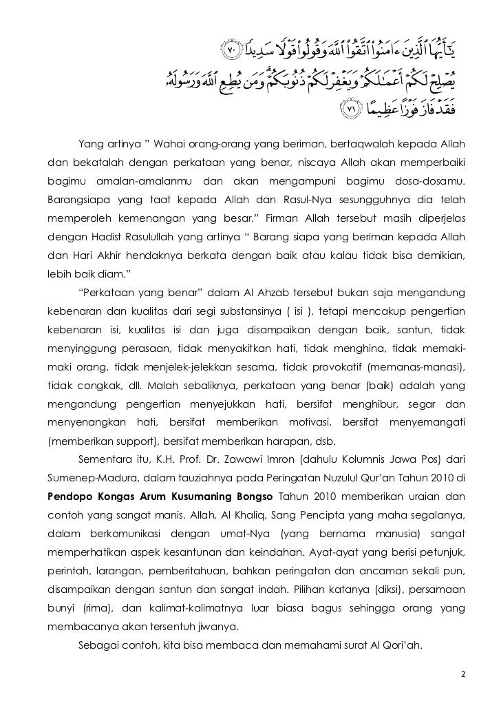 Bertutur santun dalam islam Bertutur santun dalam islam