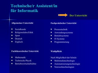 Der Beruf des Technischen Assistenten für Informatik | PPT