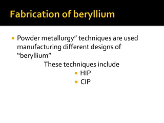 Beryllium | PPTX
