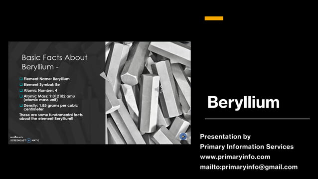 Beryllium | PDF | Commodities | Economy