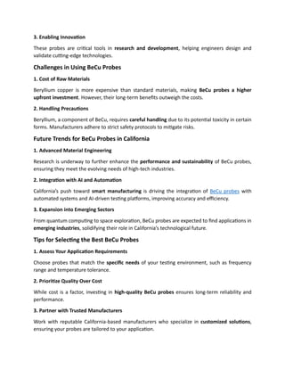 Beryllium Copper (BeCu) Probes California The Cornerstone of Precision ...