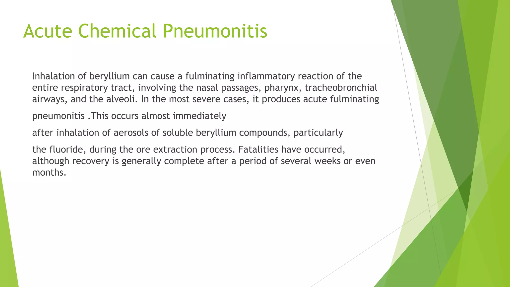 Beryllium toxicity | PPTX