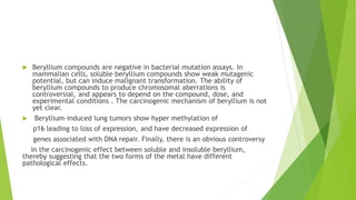 Beryllium toxicity | PPTX