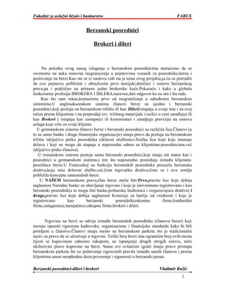 Berzanski posrednici | PDF