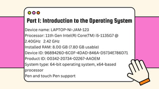 Exploring Operating Systems, Software, File Management, and Basic ...