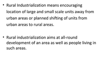 Rural Industrialisation | PPT