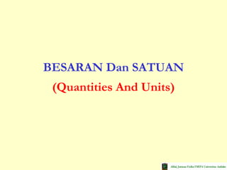 Besaran dan satuan | PPT