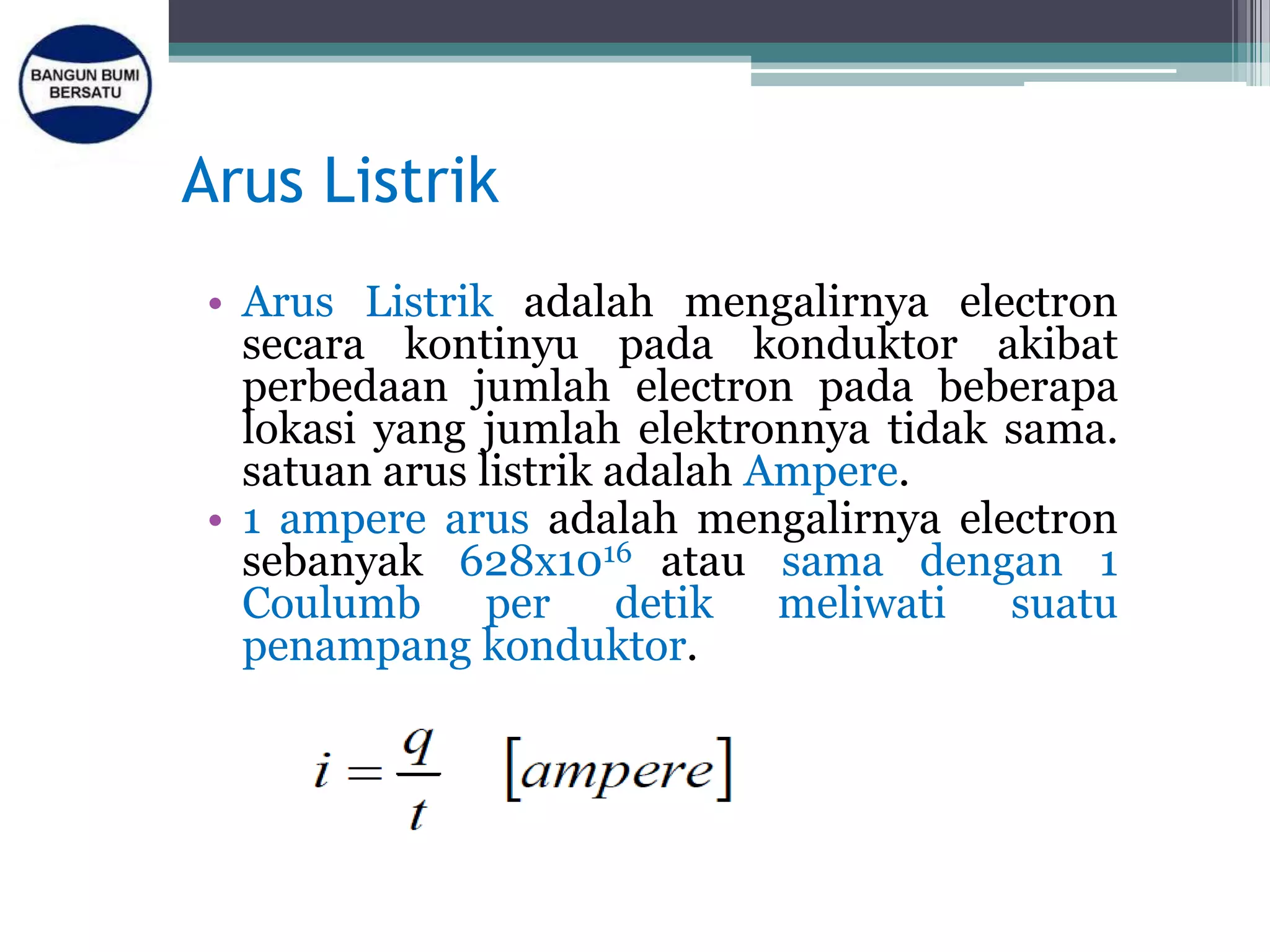 Besaran dan satuan listrik | PPTX