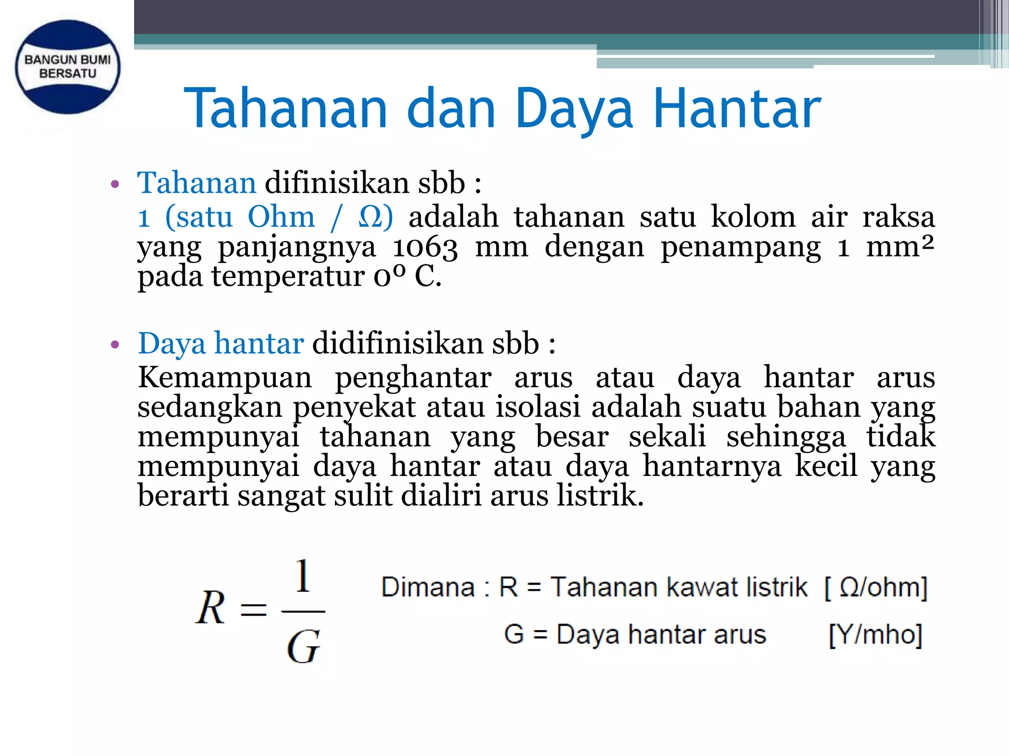 Besaran dan satuan listrik | PPTX