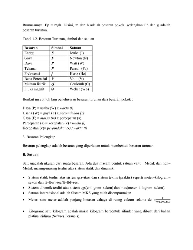 Besaran, pengukuran, dimensi dan dasar dasar vektor | PDF
