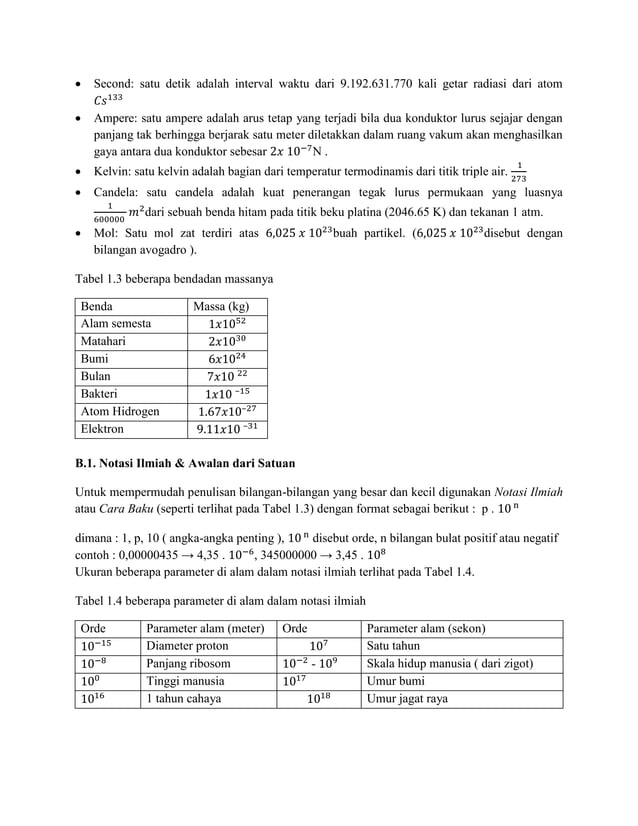 Besaran, pengukuran, dimensi dan dasar dasar vektor | PDF
