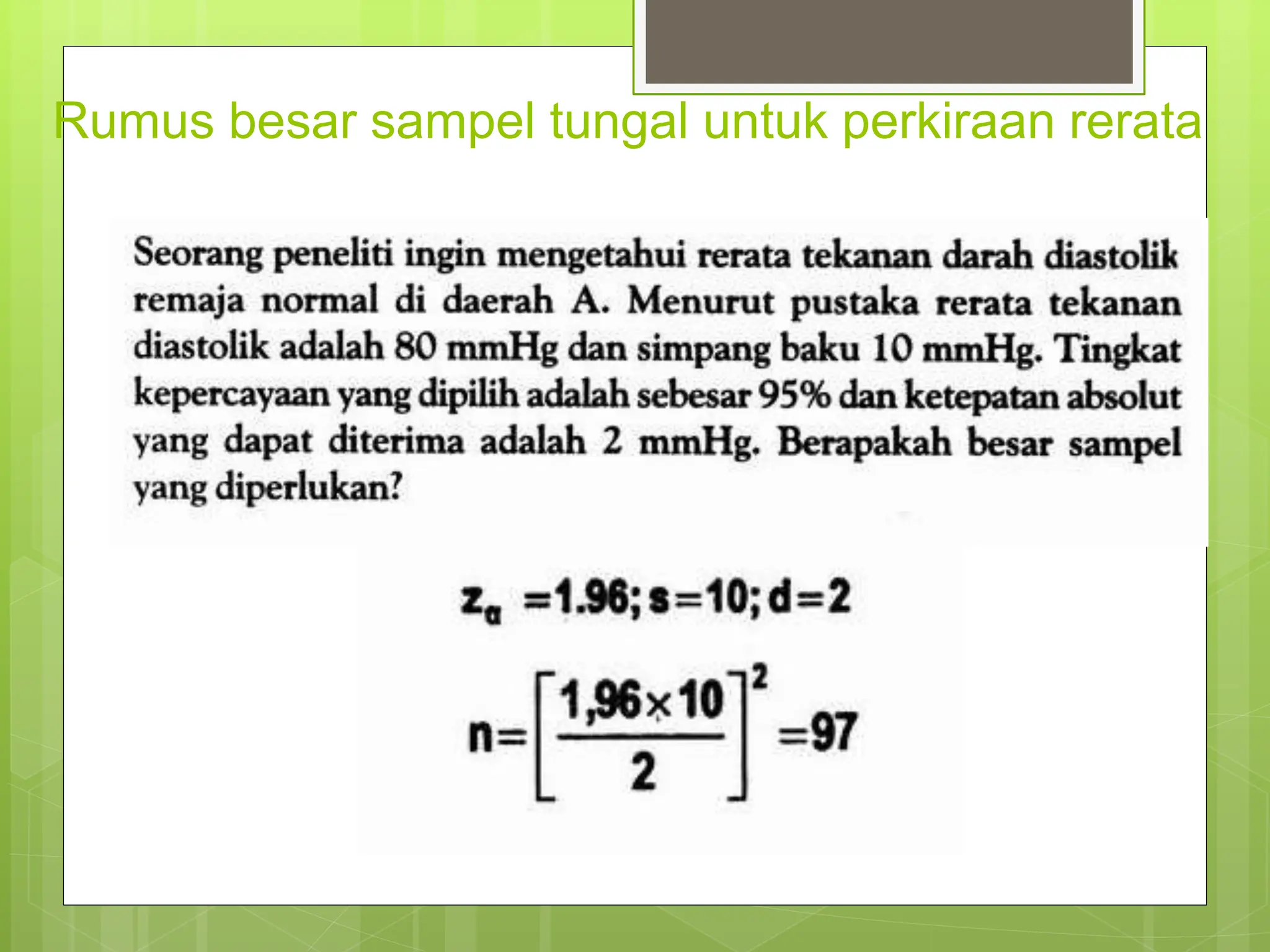 Cara menghitung besar Sampel Statistik.ppt