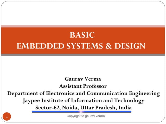 Introduction to Embedded Systems and its Applications | PPT | Computing | Technology & Computing