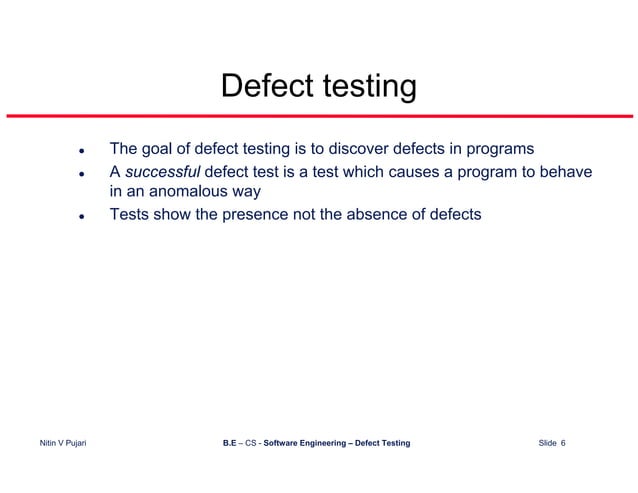 Defect Testing Pdf Computer Software And Applications Computing