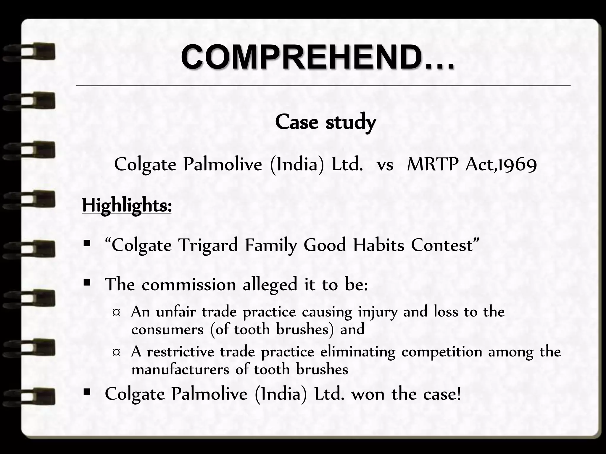 An overview of MRTP Act, 1969 | PPTX