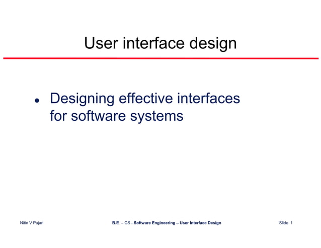 User Interface Design | PPT
