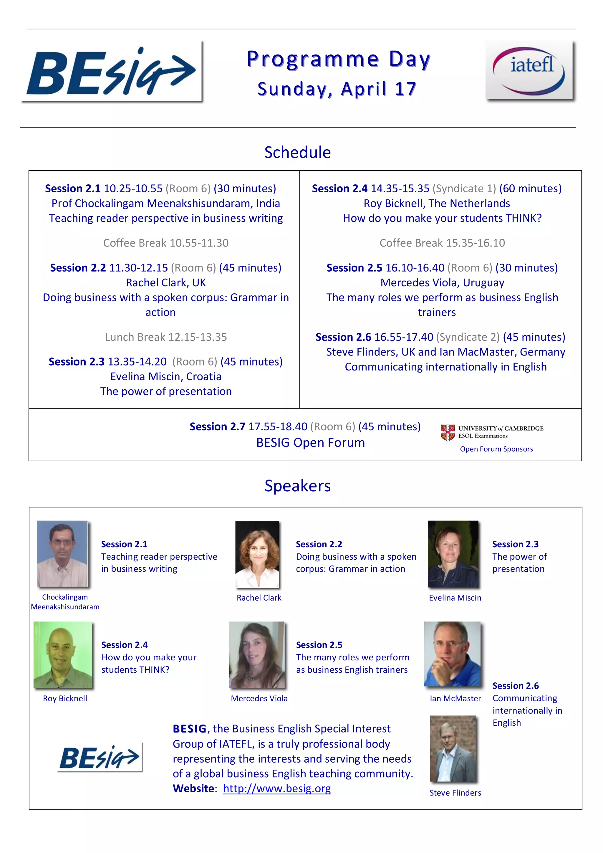 BESIG program day | PDF