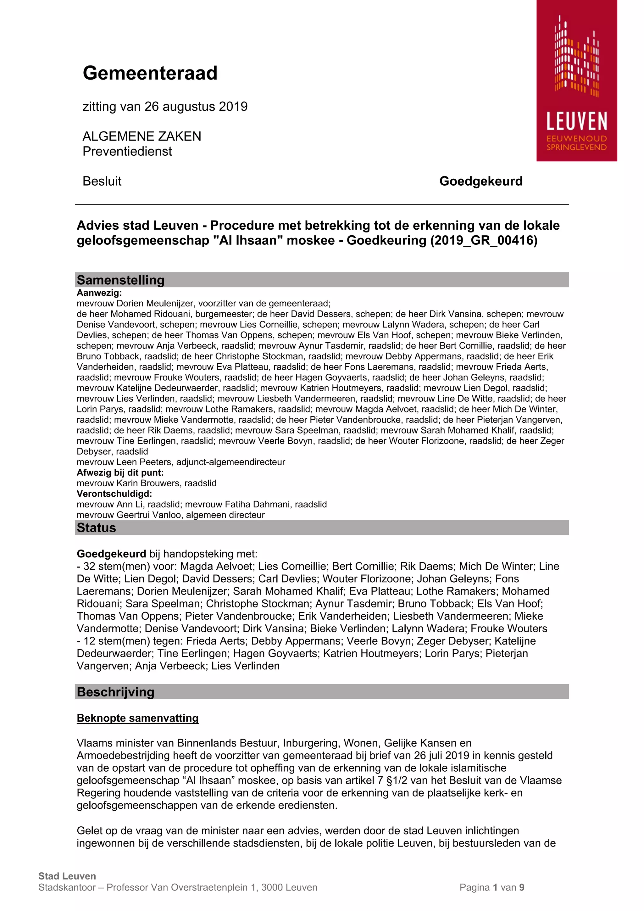 Leuvense moskee heeft ook koranschool | PDF