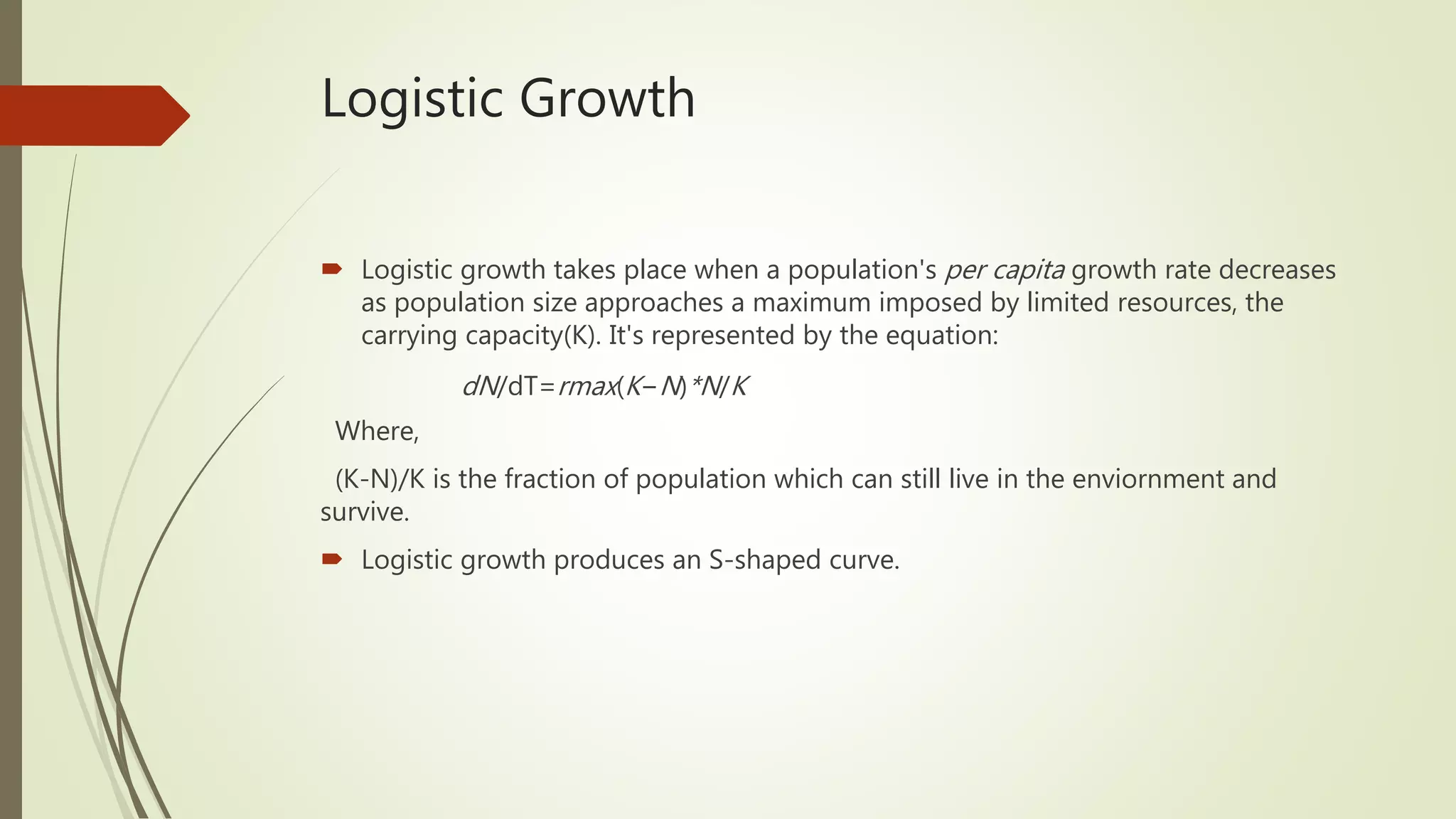 Exponential and Logistics Growth Curve - Environmental Science | PPTX
