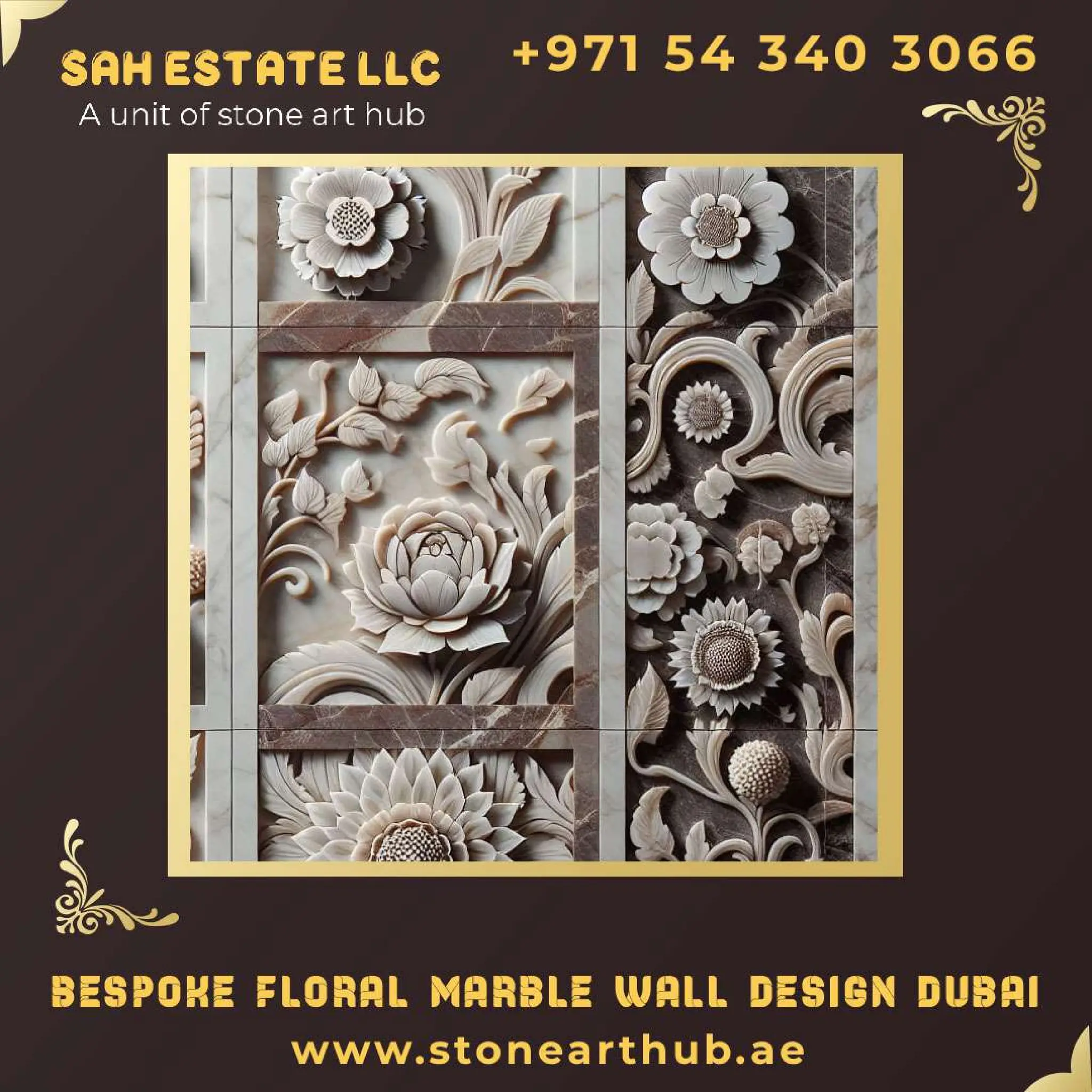Bespoke Floral Marble Wall Design Dubai - ☎ +971 54 340 3066 | PDF